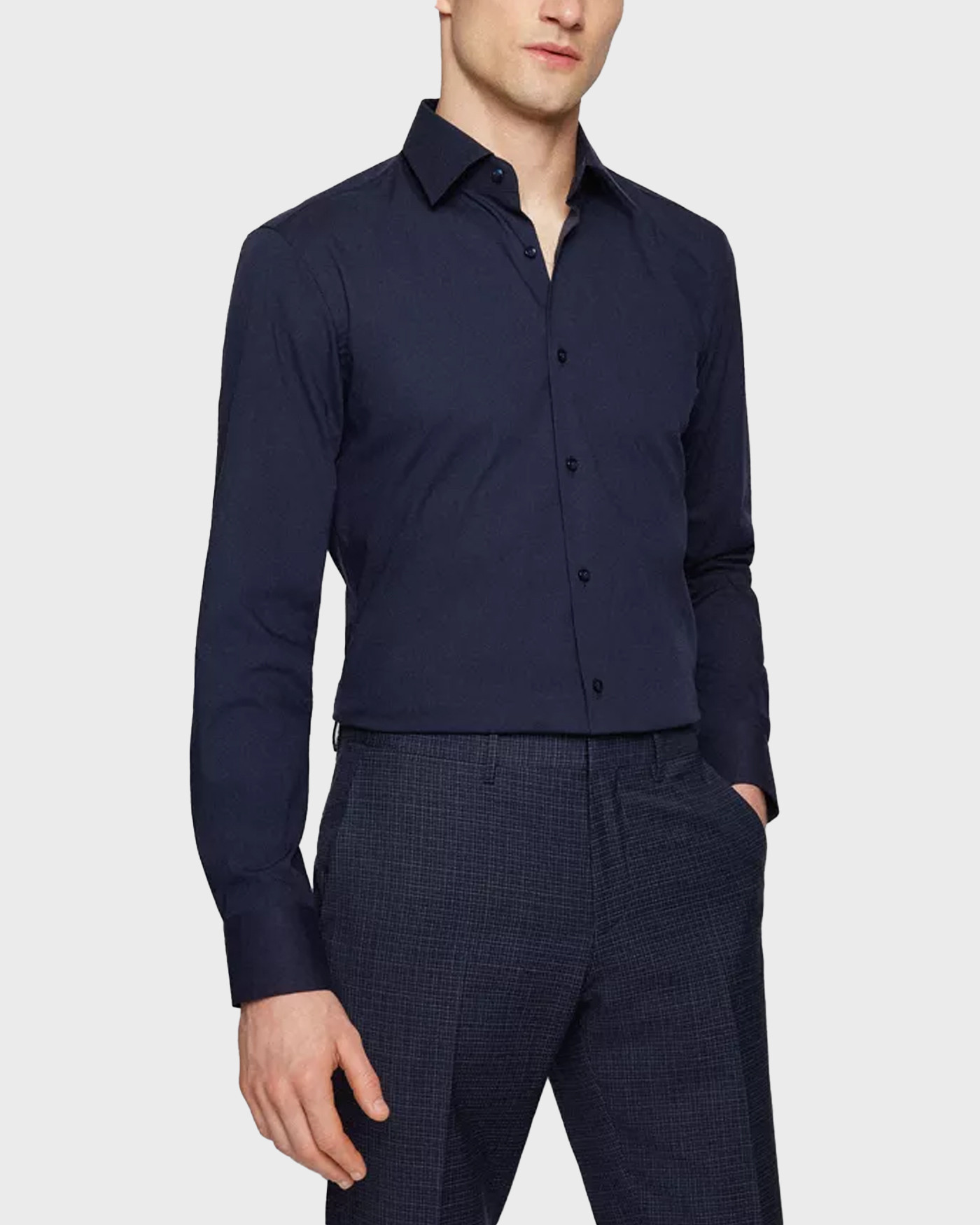 BOSS SLIM-FIT SHIRT IN EASY-IRON STRETCH-COTTON POPLIN - 50469345 Η ...