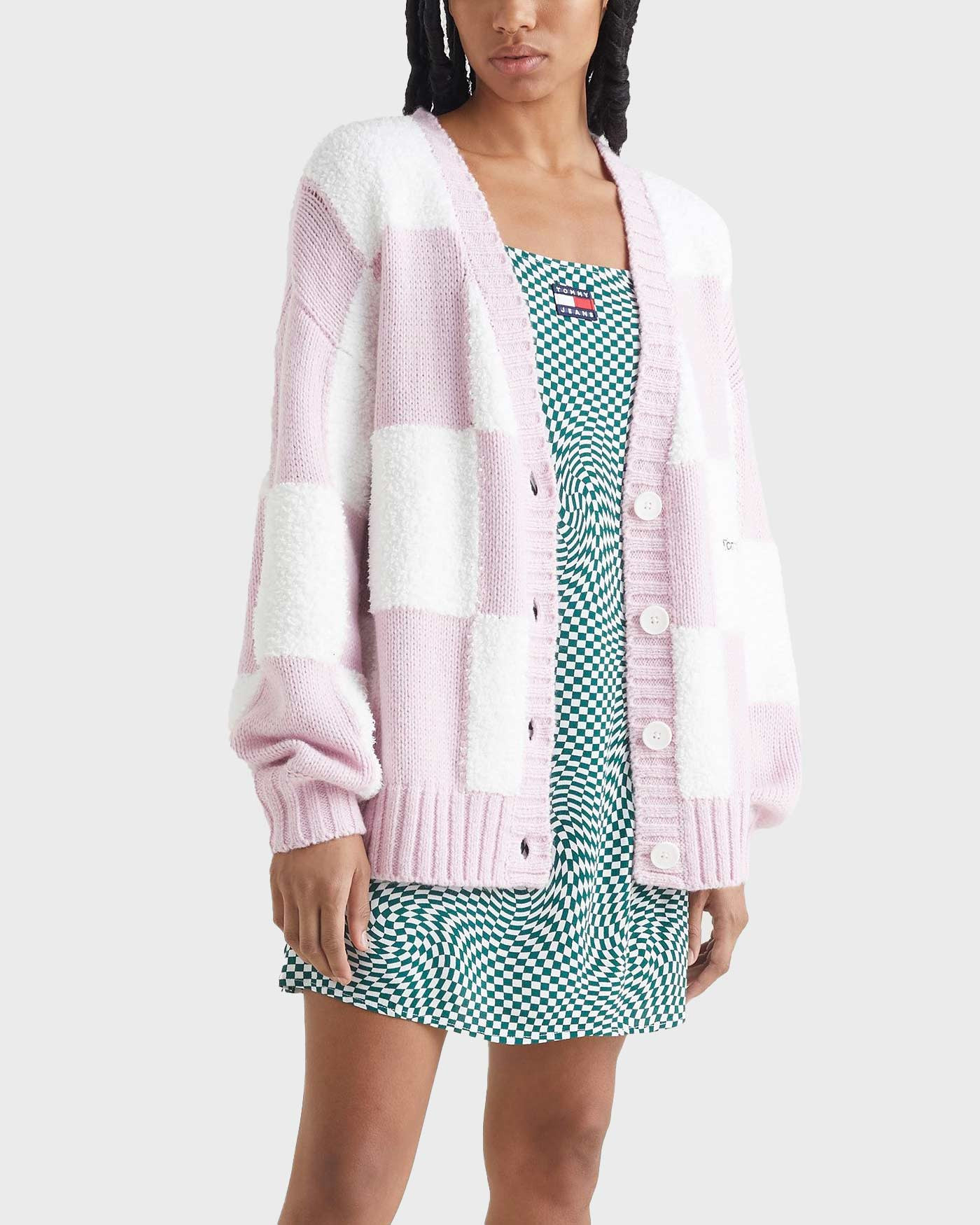 Tommy Jeans Oversized Checkerboard Cardigan - DW0DW14318 - sagiakos ...