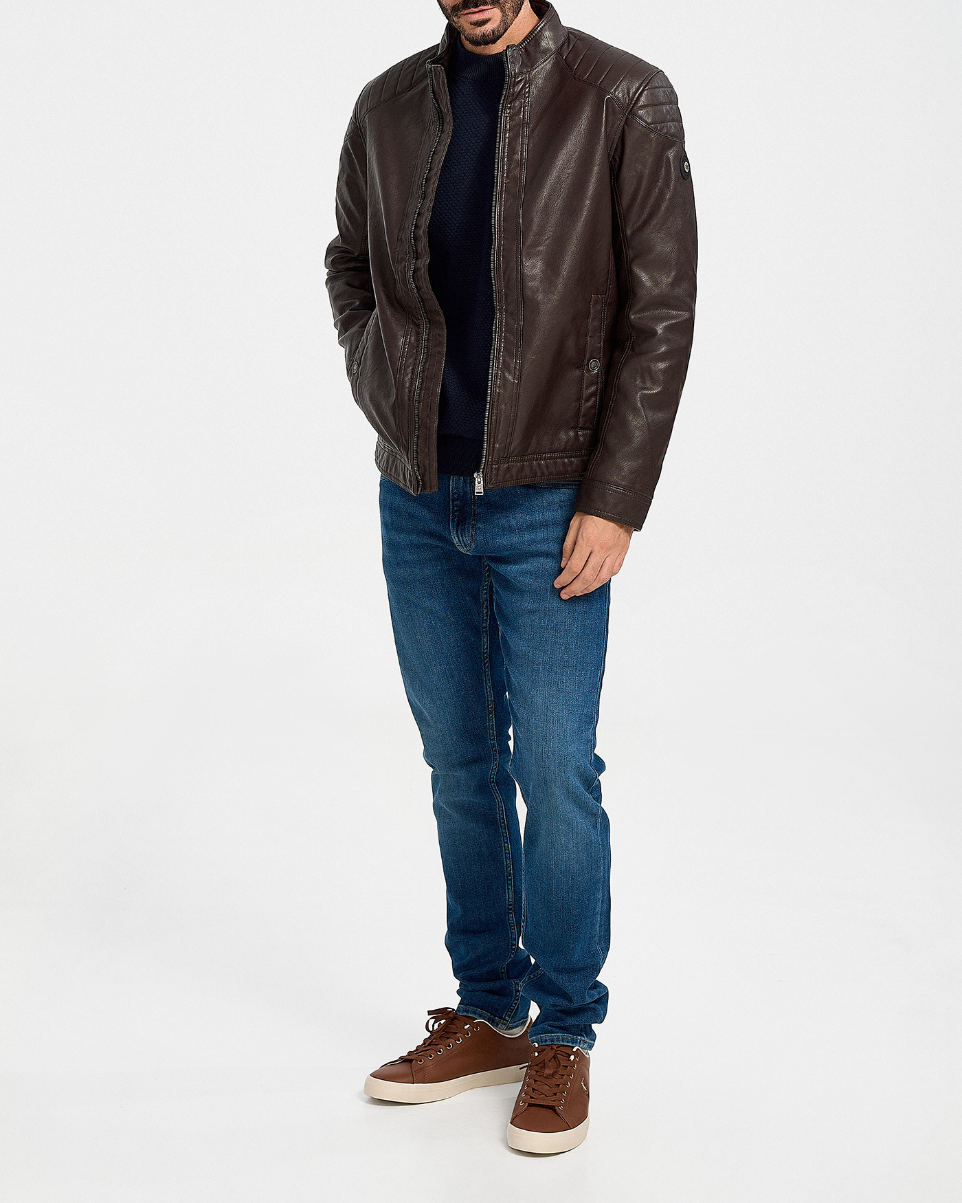 TOM TAILOR ΑΝΔΡΙΚΟ ΜΠΟΥΦΑΝ ΔΕΡΜΑΤΙΝΟ PU biker jacket - 1026337 ...