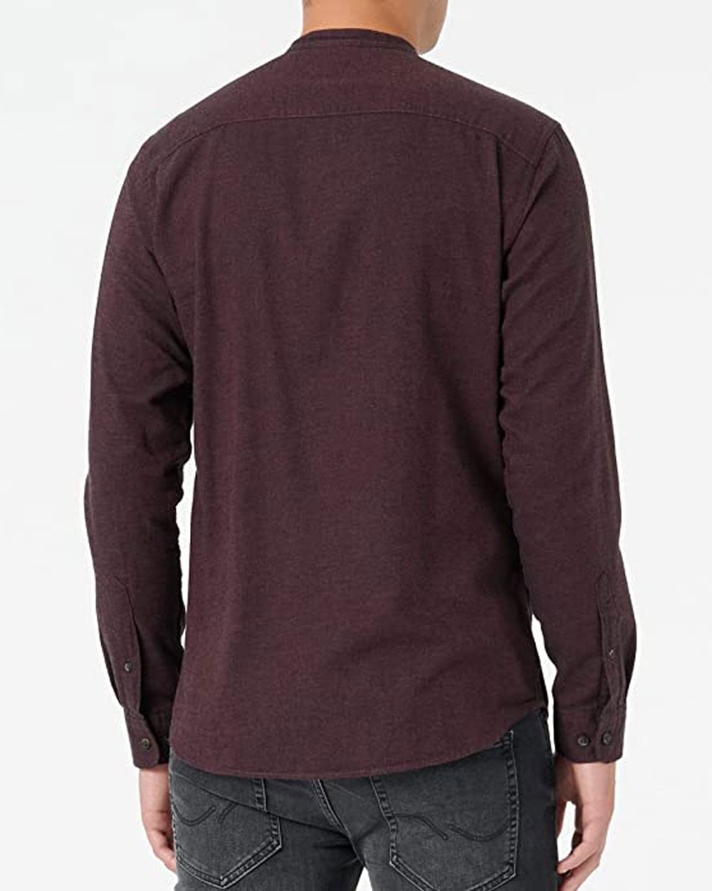 JACK & JONES ΑΝΔΡΙΚΟ ΠΟΥΚΑΜΙΣΟ Mandarin collar twill Shirt - 12209484 ...