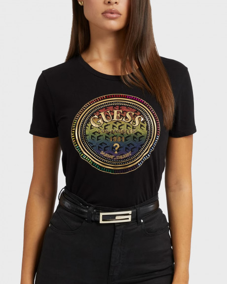 Guess Γυναικεία Μεταλλιζέ Μπλούζα - W3RI01K9RM1 - sagiakos-stores.gr
