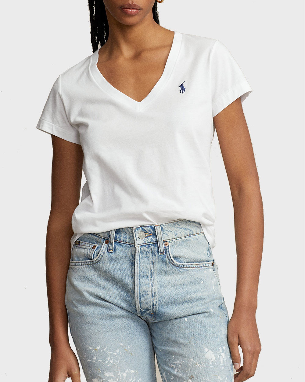 POLO RALPH LAUREN ΓΥΝΑΙΚΕΙΑ ΜΠΛΟΥΖΑ COTTON JERSEY V T-SHIRT ...