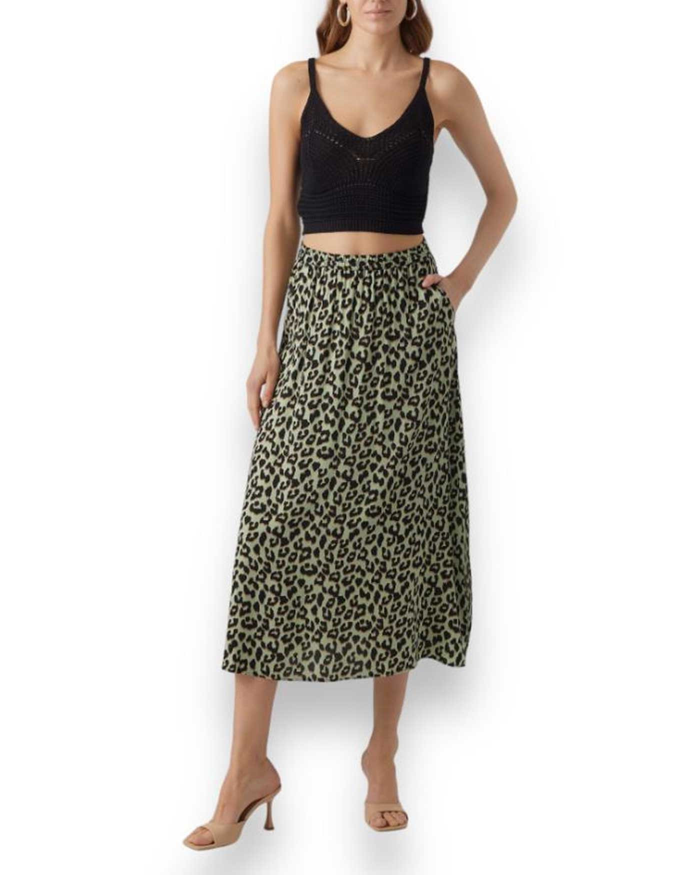 VERO MODA ΓΥΝΑΙΚΕΙΑ MIDI ΦΟΥΣΤΑ ΜΕ ΣΚΙΣΙΜΟ - 10286800 - sagiakos-stores.gr