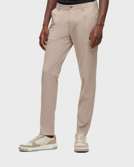 BOSS ΠΑΝΤΕΛΟΝΙ ΣΕ ΣΤΕΝΗ ΓΡΑΜΜΗ ΜΕ ΜΙΚΡΟΣΧΕΔΙΟ STRETCH-COTTON BLEND ...
