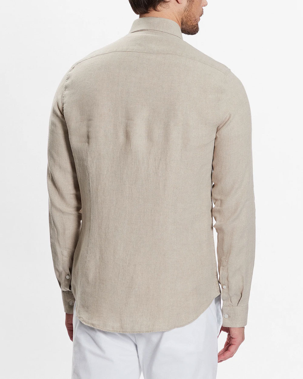 CALVIN KLEIN ΑΝΔΡΙΚΟ ΠΟΥΚΑΜΙΣΟ 100% ΛΙΝΑΡΙ ΜΑΚΡΥ ΜΑΝΙΚΙ SLIM FIT ...