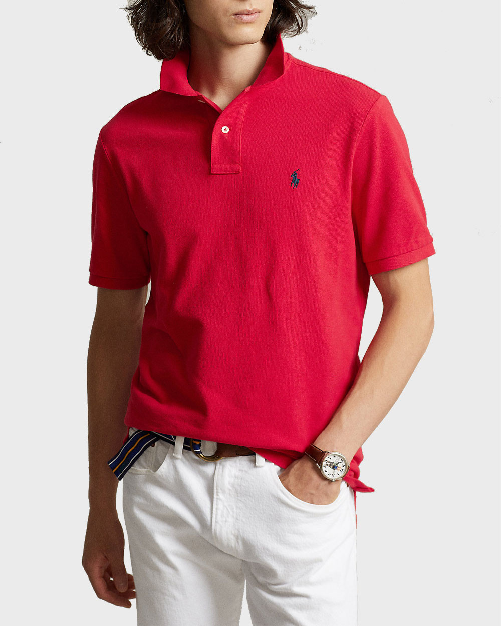 POLO RALPH LAUREN ΑΝΔΡΙΚΟ Custom Slim Fit Mesh Polo Shirt ...