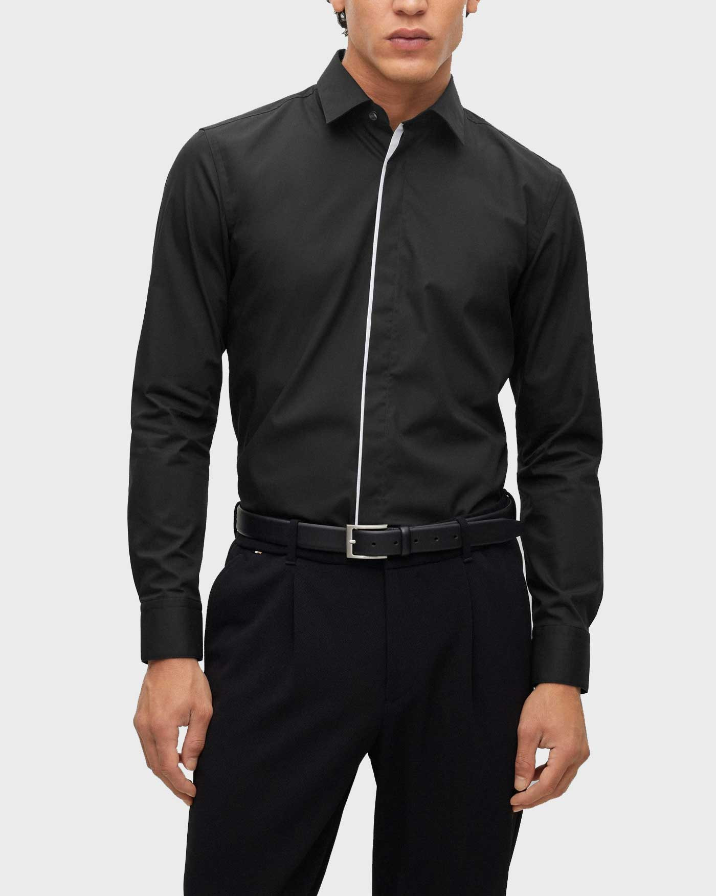 BOSS ΑΝΔΡΙΚΟ ΠΟΥΚΑΜΙΣΟ ΣΕ ΣΤΕΝΗ ΓΡΑΜΜΗ H-HANK - 50484505 - sagiakos ...