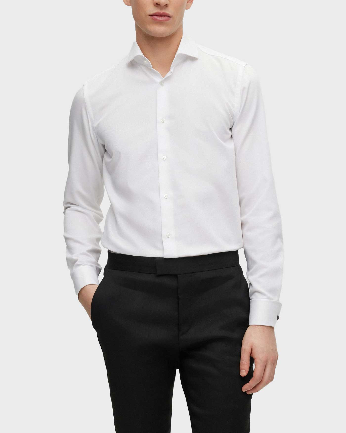 BOSS ΑΝΔΡΙΚΟ ΠΟΥΚΑΜΙΣΟ ΣΕ ΣΤΕΝΗ ΓΡΑΜΜΗ - 50490144 - sagiakos-stores.gr