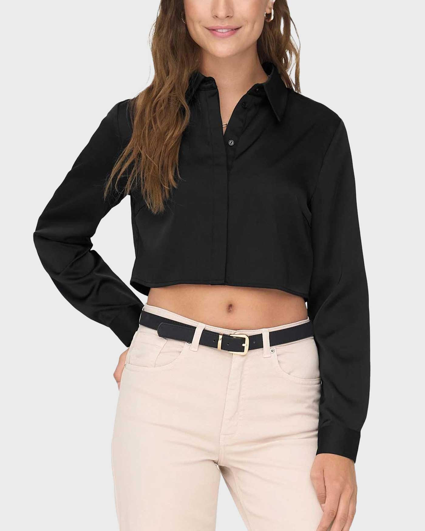 ONLY ΓΥΝΑΙΚΕΙΟ CROPPED ΠΟΥΚΑΜΙΣΟ ΣΑΤΕΝ - 15303373 - sagiakos-stores.gr