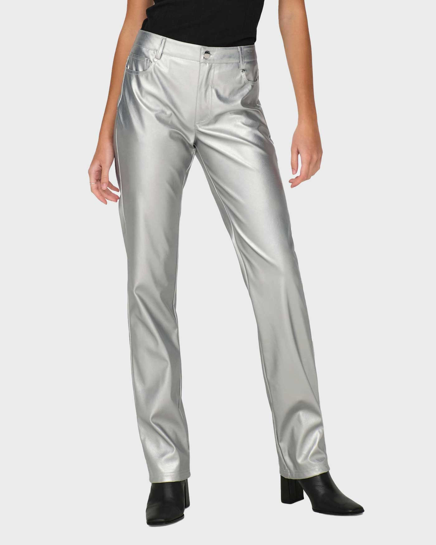 ONLY ΓΥΝΑΙΚΕΙΟ ΠΑΝΤΕΛΟΝΙ METALLIC ΙΣΙΑ ΓΡΑΜΜΗ MID WAIST - 15308878 ...
