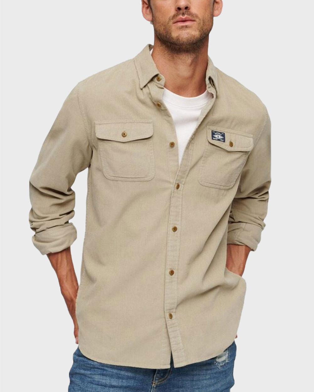 SUPERDRY ΑΝΔΡΙΚΟ ΠΟΥΚΑΜΙΣΟ ΚΟΤΛΕ - M4010722A - sagiakos-stores.gr
