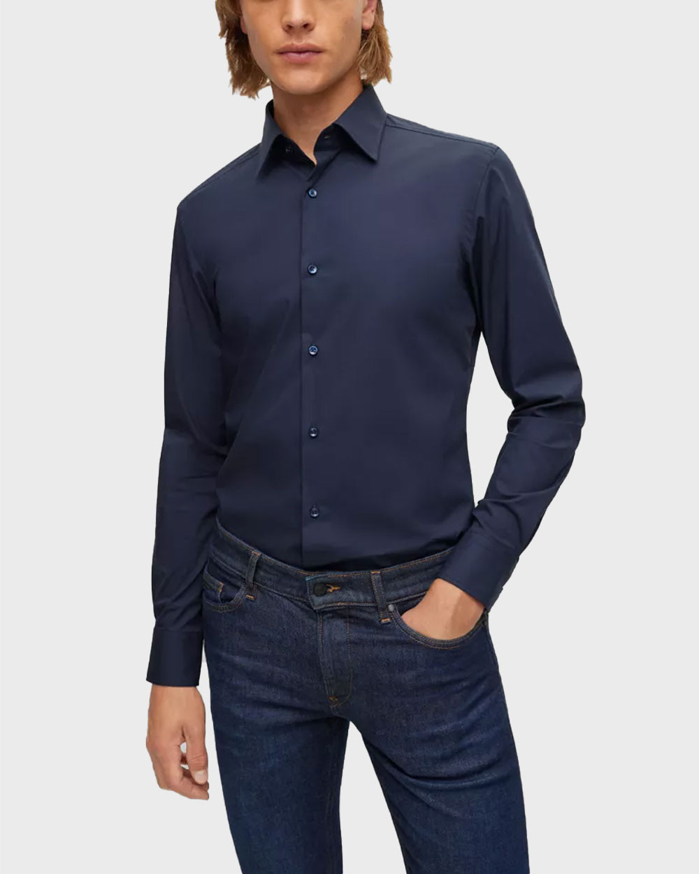BOSS H HANK ΑΝΔΡΙΚΟ ΠΟΥΚΑΜΙΣΟ ΣΤΕΝΗ ΓΡΑΜΜΗ - 50469345 - sagiakos-stores.gr