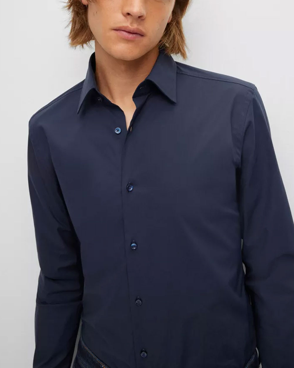 BOSS H HANK ΑΝΔΡΙΚΟ ΠΟΥΚΑΜΙΣΟ ΣΤΕΝΗ ΓΡΑΜΜΗ - 50469345 - sagiakos-stores.gr