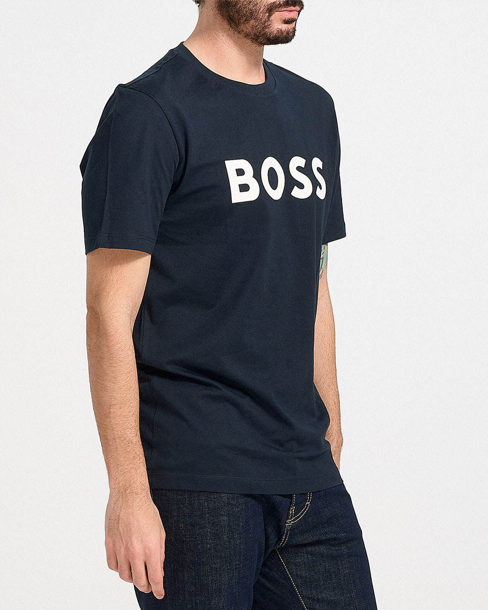 BOSS ΑΝΔΡΙΚΟ T-SHIRT ΚΑΝΟΝΙΚΗ ΓΡΑΜΜΗ 100% ΒΑΜΒΑΚΙ - 50495742 - sagiakos ...