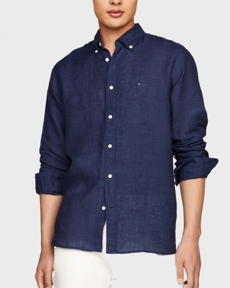 TOMMY HILFIGER ΑΝΔΡΙΚΟ ΠΟΥΚΑΜΙΣΟ ΛΙΝΟ - MW0MW34602 - sagiakos-stores.gr