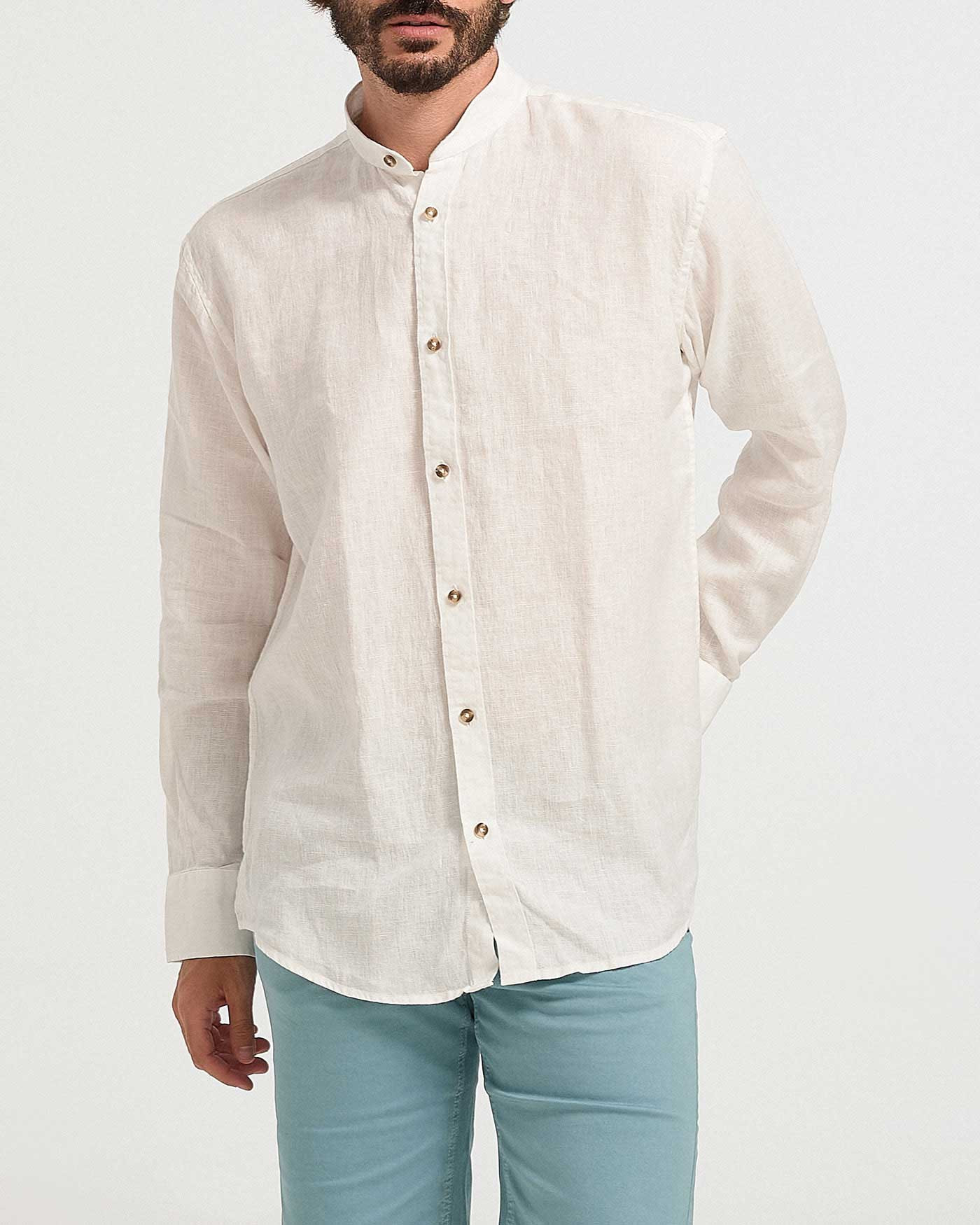 ROOK ΑΝΔΡΙΚΟ ΠΟΥΚΑΜΙΣΟ MAO ΓΙΑΚΑΣ ΛΙΝΟ - 109.23 - sagiakos-stores.gr