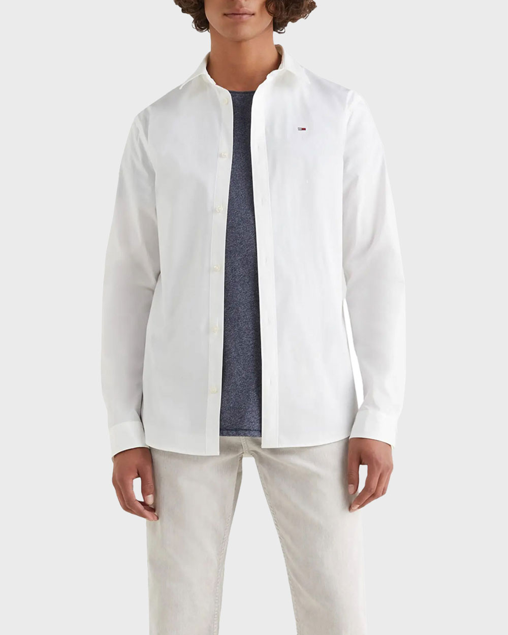 TOMMY JEANS ΑΝΔΡΙΚΟ ΠΟΥΚΑΜΙΣΟ ΠΟΠΛΙΝΑ ΣΤΕΝΗ ΓΡΑΜΜΗ - DM0DM04405 ...