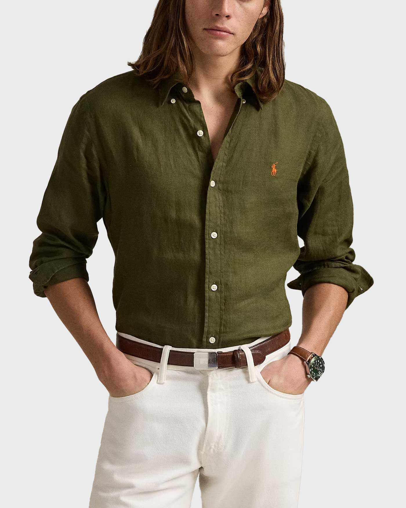 POLO RALPH LAUREN ΑΝΔΡΙΚΟ ΛΙΝΟ ΠΟΥΚΑΜΙΣΟ - 710966294004 - sagiakos ...