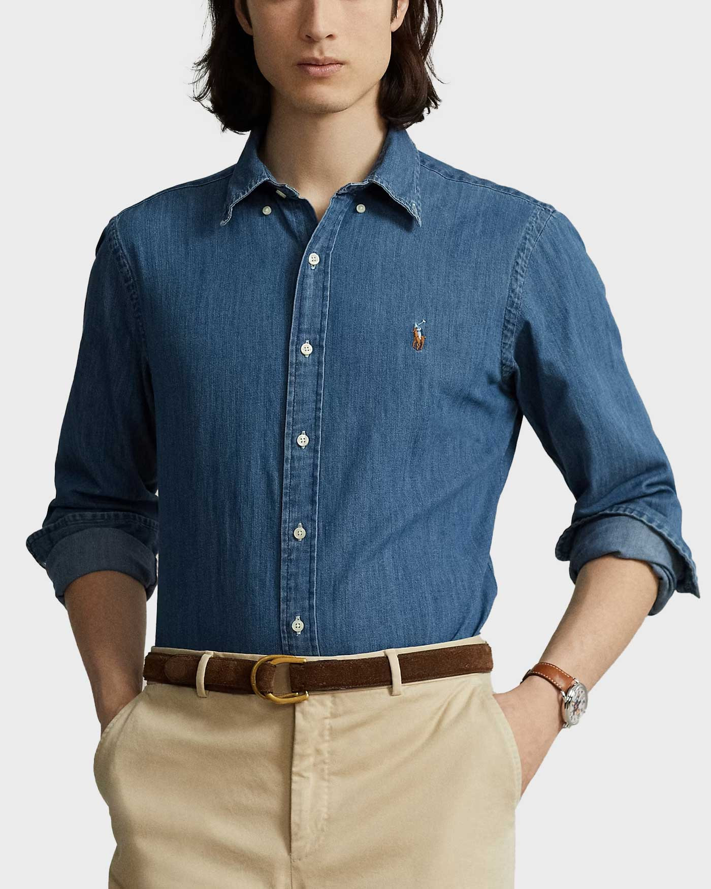 POLO RALPH LAUREN ΑΝΔΡΙΚΟ ΤΖΙΝ ΠΟΥΚΑΜΙΣΟ - 710792043001 - sagiakos ...