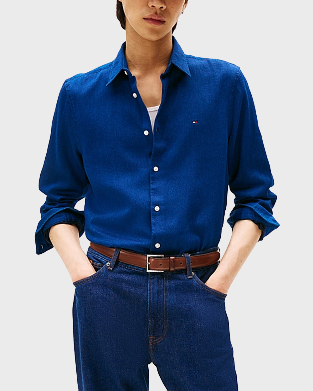 TOMMY HILFIGER ΑΝΔΡΙΚΟ ΠΟΥΚΑΜΙΣΟ ΣΤΕΝΗ ΓΡΑΜΜΗ - MW0MW40498 - sagiakos ...